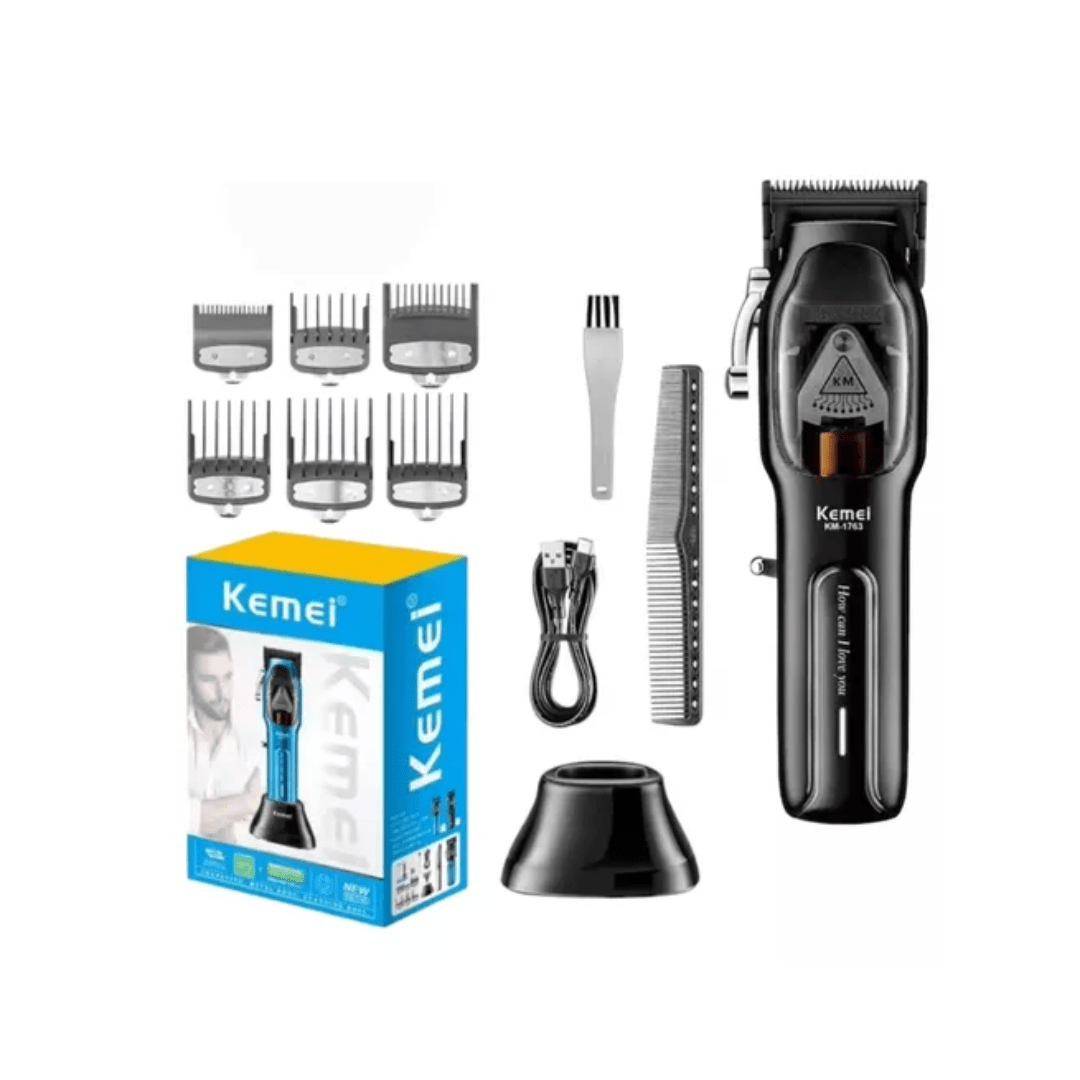 Cortapelos Profesional Kemei KM-1763 Black | Potencia y Precisión